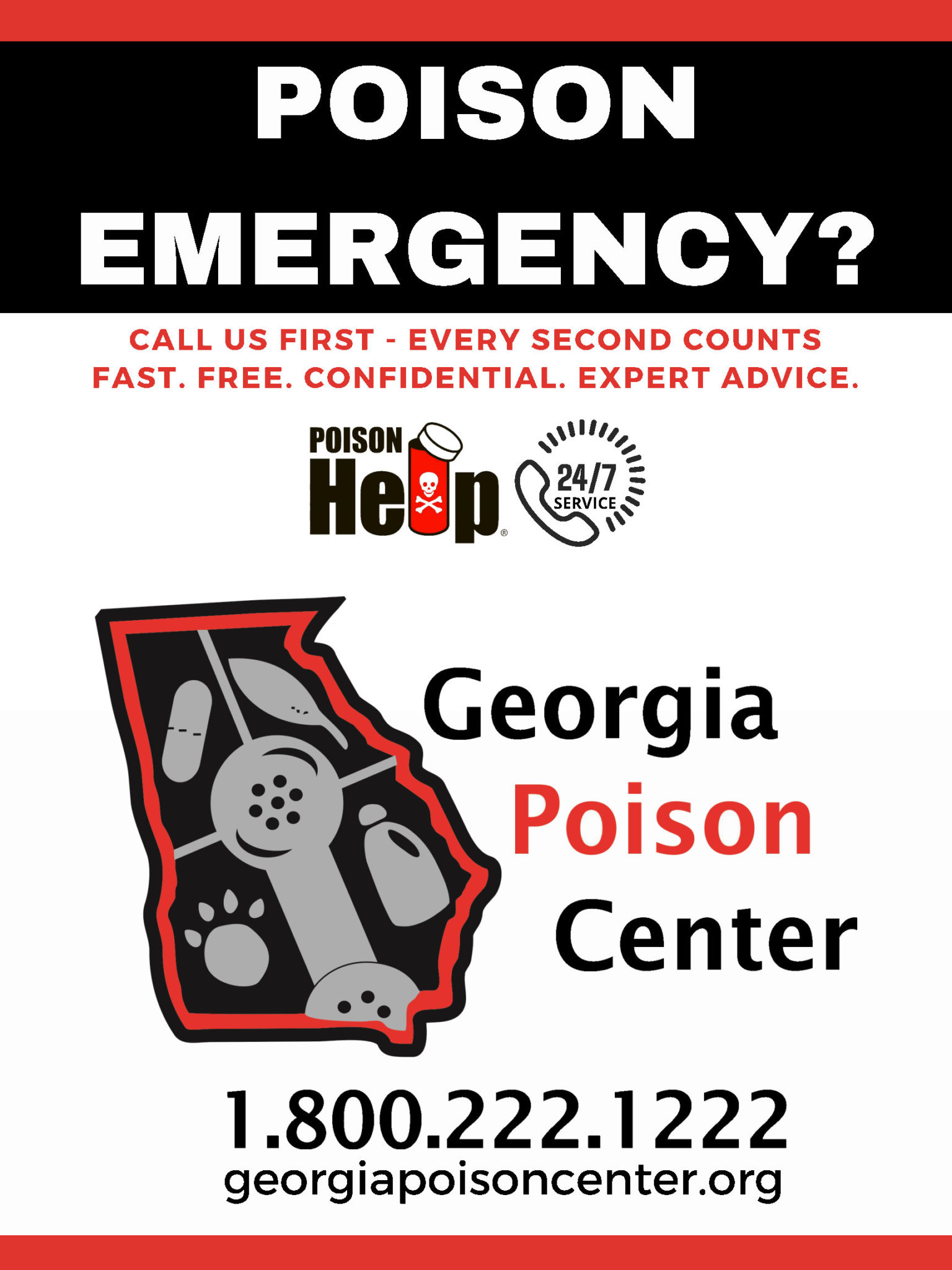 Poison Emergency Poster (Shipped) | Georgia Poison Center